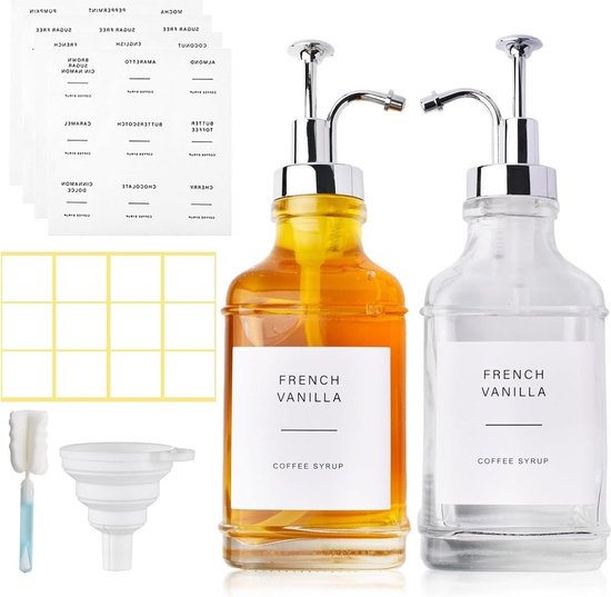 Syrup Dispenser Set - Vinegar Oil Bottles - 2 x 500 ml - Oil Bottles ...