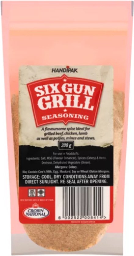 Six Gun Grill Seasoning -200g- (South Africa), (Zuid Afrika) | bol