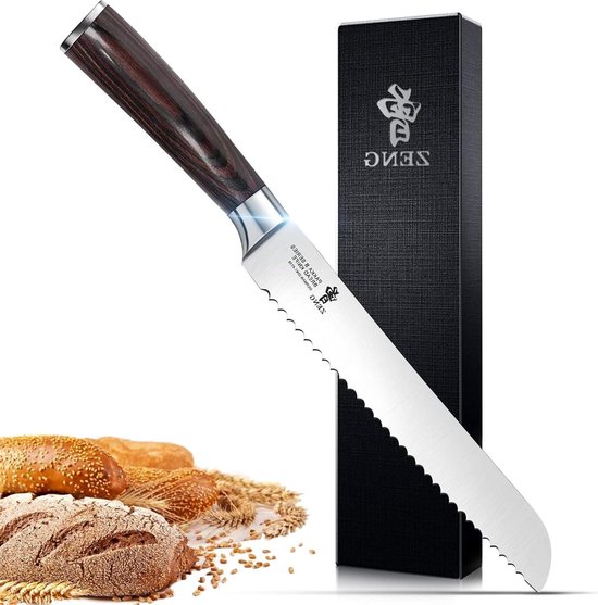 Broodmes - 20 cm - Japans keukenmes van Duits roestvrij staal | bol