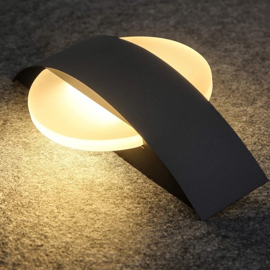 Wandlamp, led-wandlamp voor binnen, hal, 3000 K, warmwit, zwart, modern ...