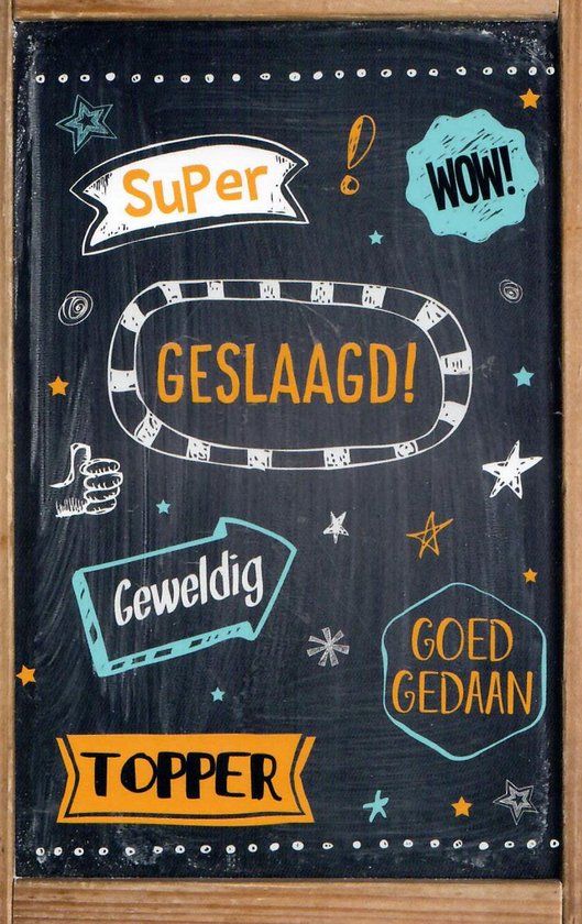 Wenskaart | 10 stuks | Super! Wow! Geslaagd! Geweldig goed gaan topper ...
