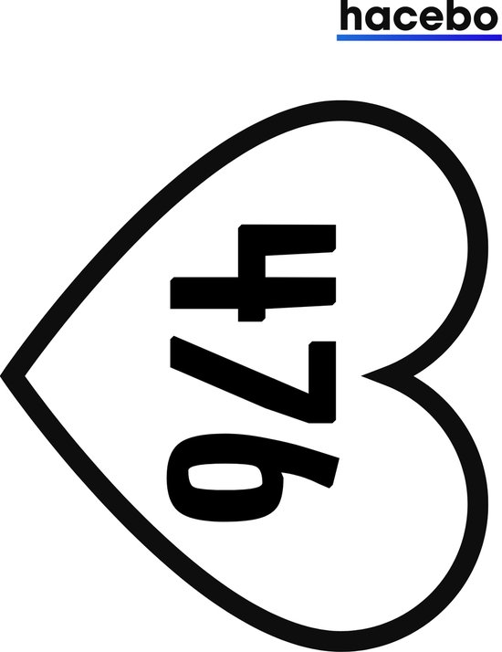 Hart Sticker - 18CM - Container sticker - Cijfer Sticker - 1 Stuks ...