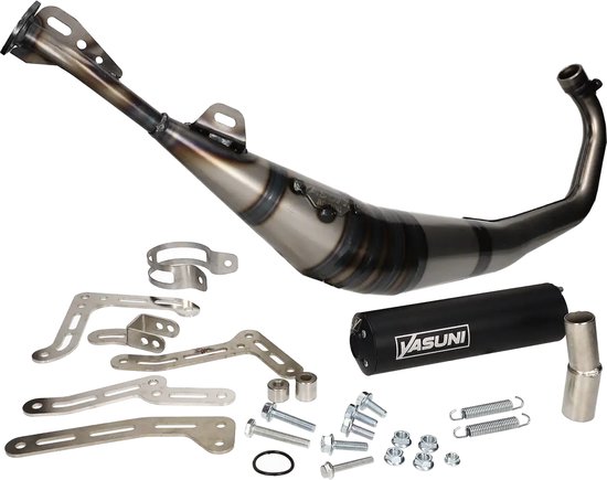 Uitlaat Yasuni R1 Max zwart Minarelli AM6 (o.a.: Beta RR, Rieju MRT ...