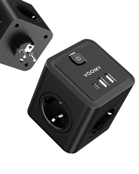 Voomy Cube Splitter Plug 2.0 - 7-Way - Socket Splitter - USB-C + USB-A ...