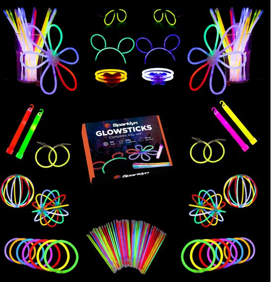 Sparklyn XXL Glow in the Dark Stick Set - 380st Glowsticks met ...
