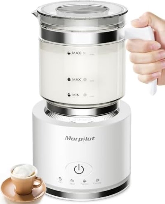 Elektrische melkopschuimer, 4-in-1 melkopschuimer voor warm en koud, 600 W, 500 ml,... | bol