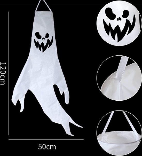 Hangende Halloween Spook Windzak-Vlaggen Met LED Verlichting - Set Van ...