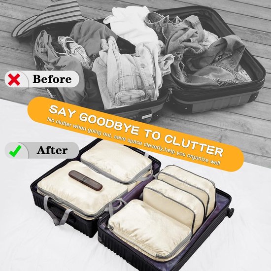 Packing cubes compression 9 stuks waterdichte reiskoffers ...