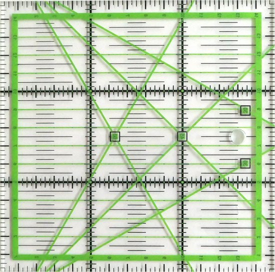 greenPAWS Quilt liniaal - Patchwork liniaal - 15x15 cm - Slijtvaste ...