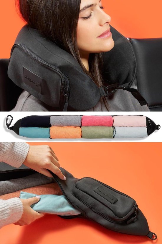 Vulbaar Reiskussen met Kleding - Handige Reisaccessoires - Vliegtuigkussen - Reis... | bol