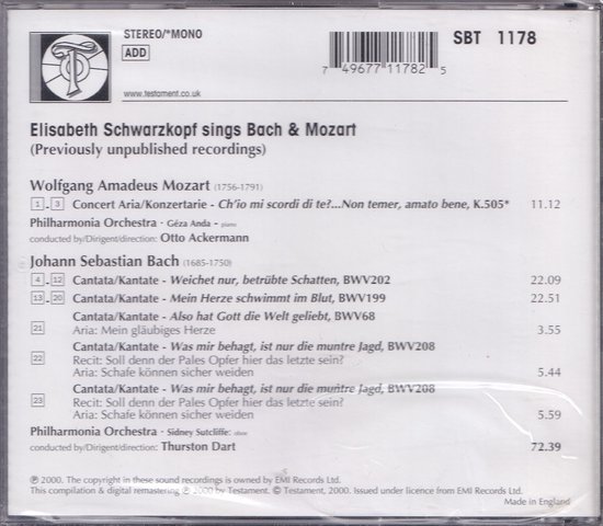 Elisabeth Schwarzkopf sings Bach and Mozart - Wolfgang Amadeus Mozart ...