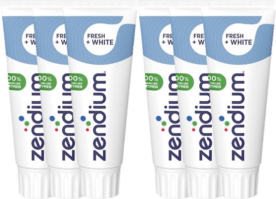 Zendium Tandpasta - Fresh+White 6 x 75 ml | bol
