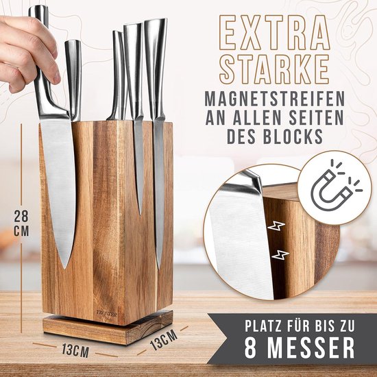 360 graden draaibaar acaciahouten magnetisch messenblok - onuitgerust ...