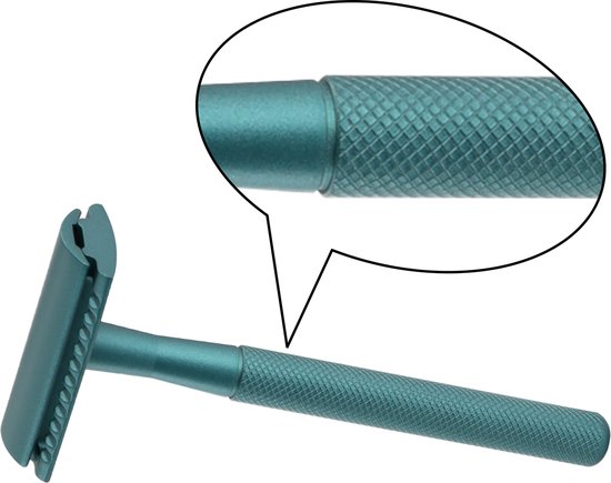 Safety Razor Groen + 20 RVS Scheermesjes – Scheermes – Aluminium ...