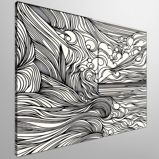 Line art relief schilderij | Linear Harmony: A Striking Fusion of Form ...