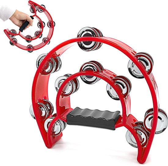 Double Row Metal Jingles Half-Moon Tambourine - Dynamic Percussion ...