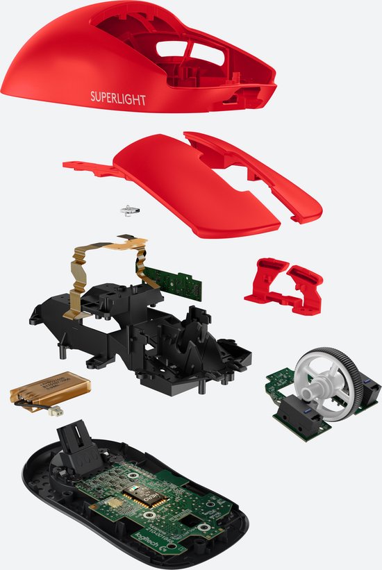 Logitech G Pro X SUPERLIGHT - Draadloze Gaming Muis - Rood | bol