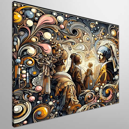 Abstract vermeer schilderij | Abstracte verbeelding van Vermeer: een ...