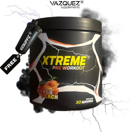 Xtreme Pre Workout - Mango/Peach - Pre Workout - Cafeïne Boost - Voor ...
