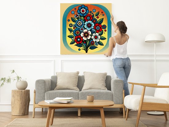 Pop art bloemen schilderij | Floral Fusion: A Vibrant Tribute to Pop ...