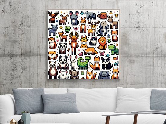 Pixel art dieren schilderij | Pixelated Creatures: A Colorful Fusion of ...