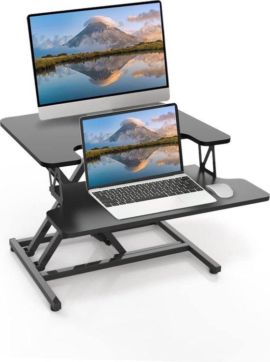 JGS® - Hoogwaardig Verstelbaar Sta-Bureau, 55x40 cm, Snelle Verstelling ...