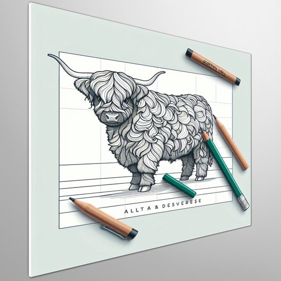 Doodle schotse hooglander schilderij | Hairy Highland Doodle: Abstract ...