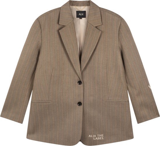 Alix the label Dames Oversized Classy Blazer Taupe maat S | bol.com