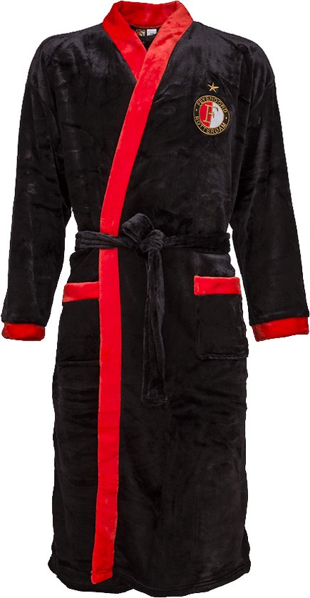 Feyenoord Badjas Logo - Zwart, Rood - Volwassenen - XXL - Katoen ...