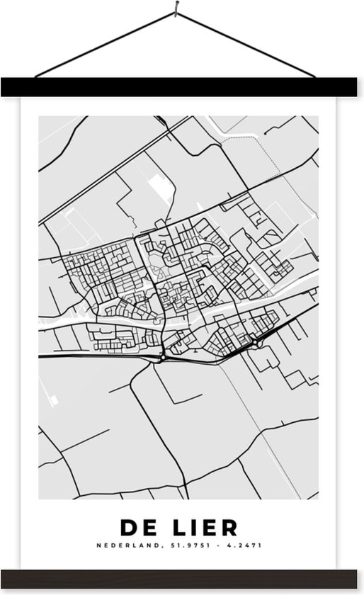 Posterhanger incl. Poster - Schoolplaat - Plattegrond - De Lier - Kaart ...