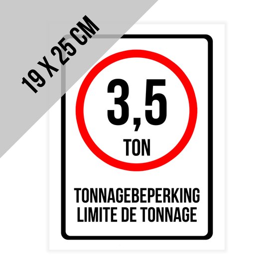 Pictogram/ bord | "Max. 3,5 ton - Tonnagebeperking/ Limite de tonnage ...