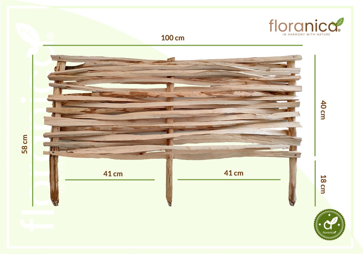 Floranica Tuin borders 1 stk x 40cm x 100cm tuindecoratie gazon border ...