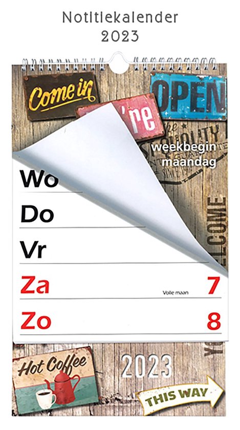 Weekkalender XL 2023 - Grote Letters en Cijfers - Come In (21cm x 34cm ...