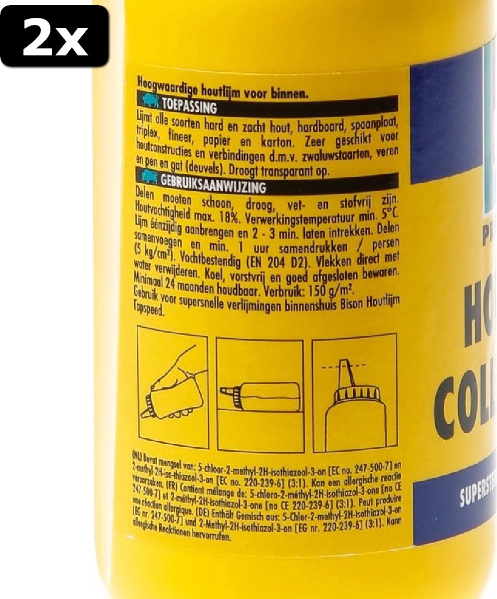 2x Houtlijm 250 g | bol.com
