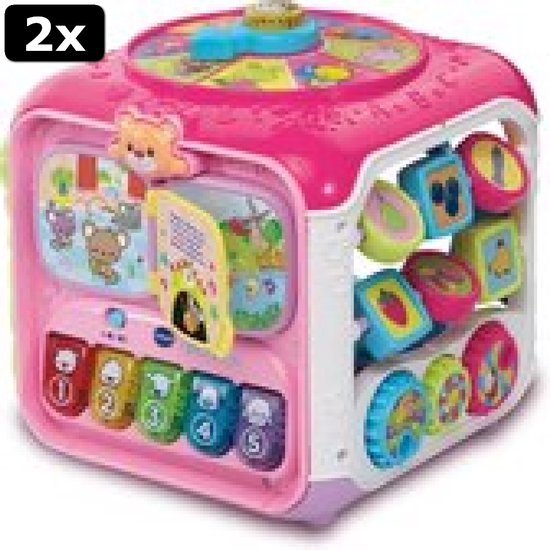 2x VTech Baby Activiteiten Kubus - Educatief Babyspeelgoed - Roze - 9 ...
