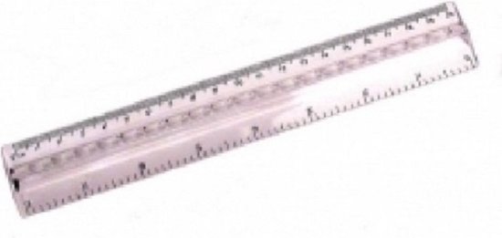 5x liniaal met handgreep 20 cm - transparant kunststof | bol