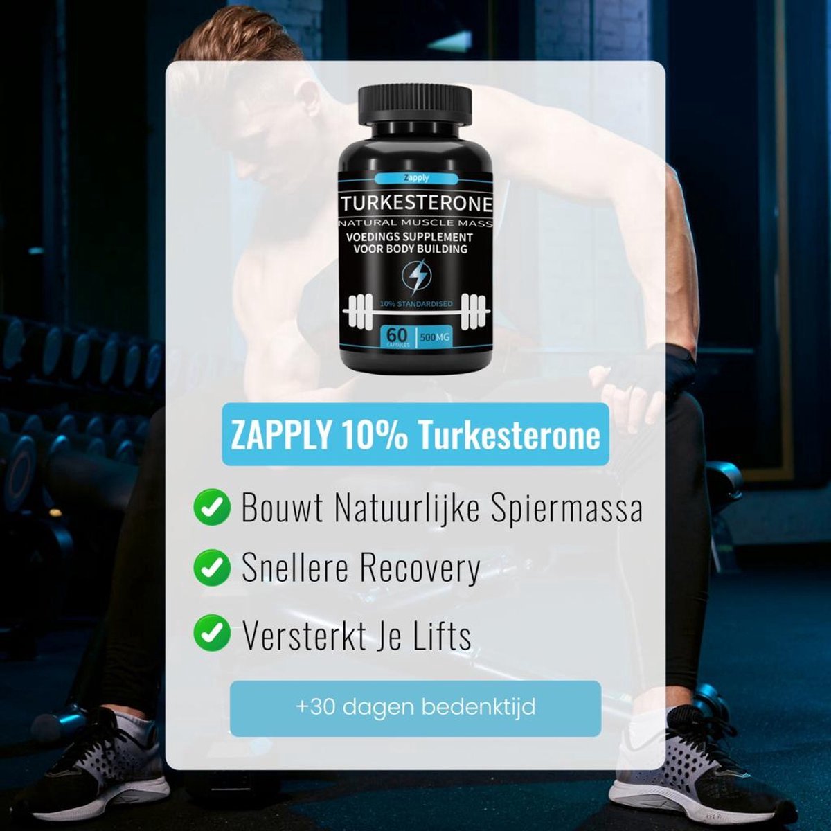 Zapply- Turkesterone 10% - 2 Pack - TURK PRO 120 capsules (500mg ...