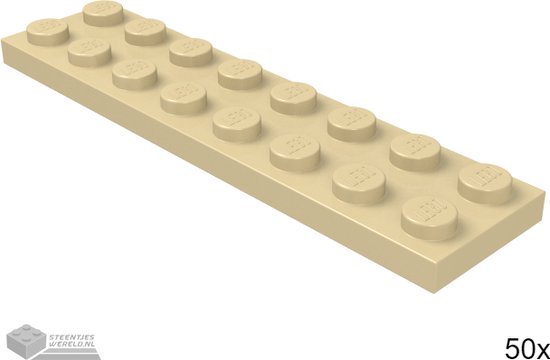LEGO Plaat 2x8, 3034 Tan 50 stuks | bol.com