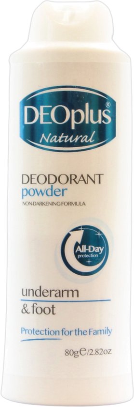 Deoplus Natural Deodorant powder, non darkening formula, 80 gram | bol.com