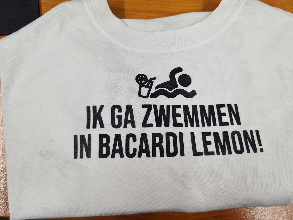 Wit t-shirt Ik ga zwemmen in bacardi lemon | Grappig Verjaardag Kleding Cadeau -... | bol.com