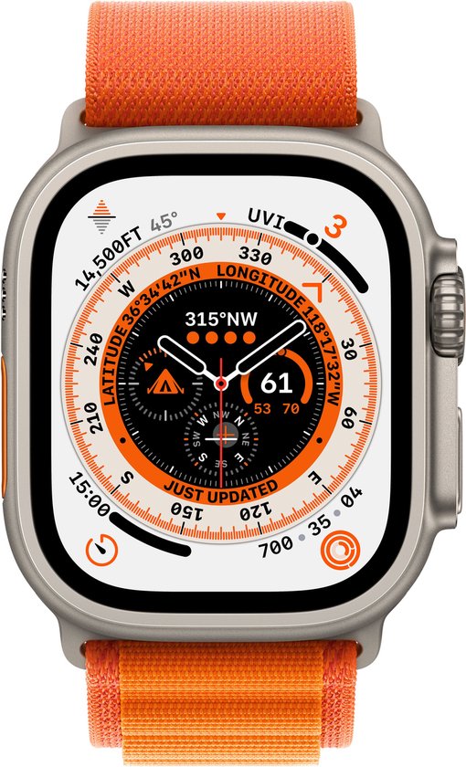 Apple Watch Ultra Alpine bandje - 49mm - Oranje - Large | bol