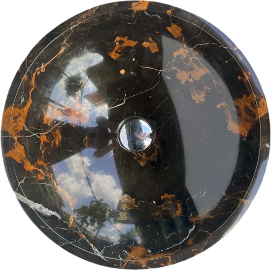 Crest & Armour - Opbouw waskom - Echt marmer waskom - Wastafel - Zwart ...