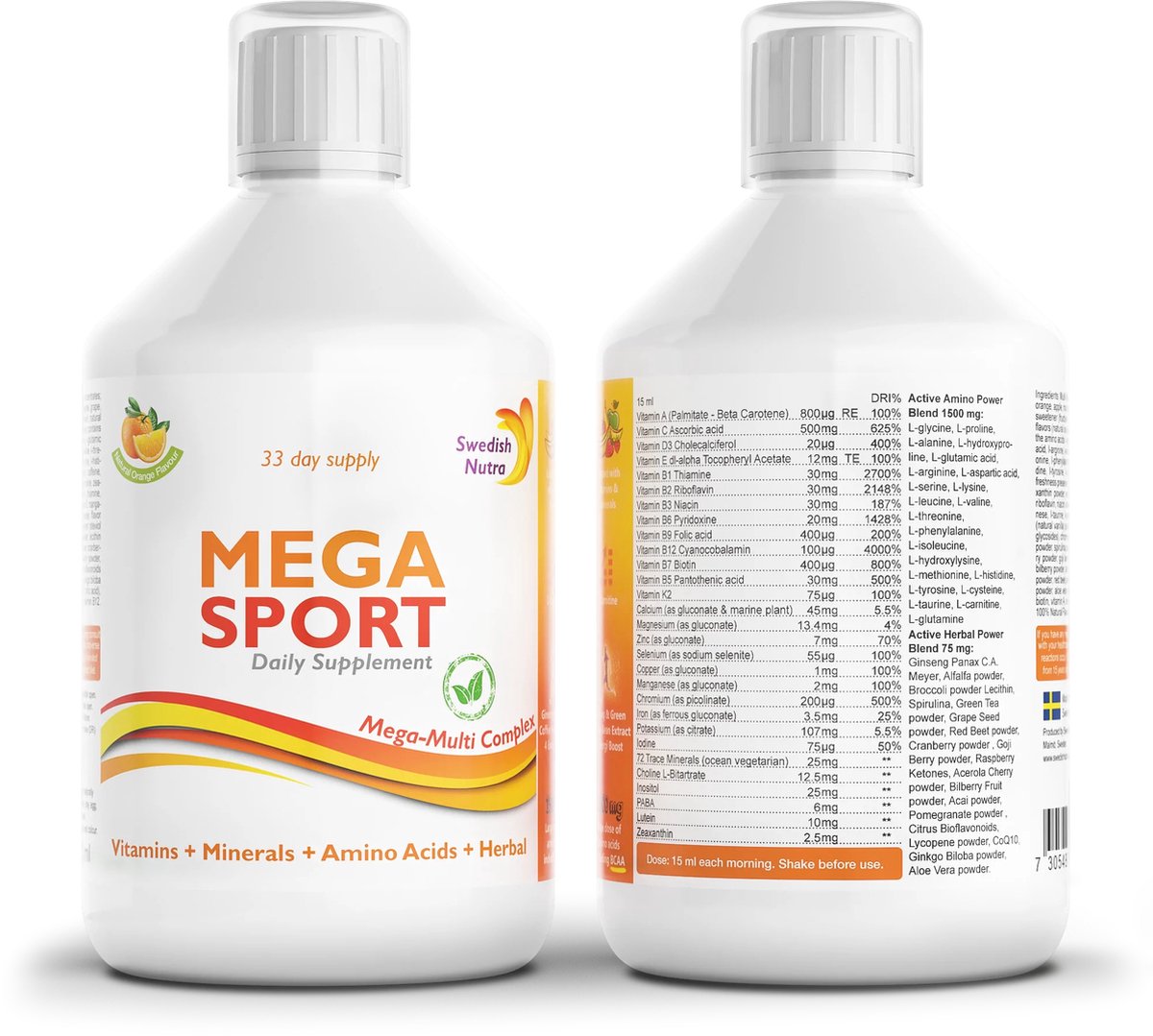 Swedish Nutra Multivitamin sport - Vloeibare Multivitamine - Mineralen ...