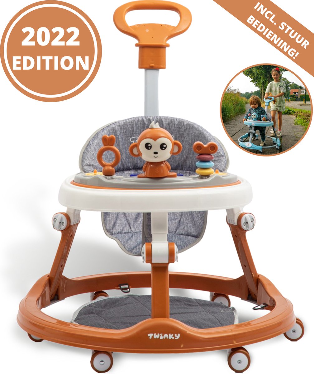 Twinky® Loopstoel – Brown – Inklapbare Baby Loopwagen & Loopkar met 3 ...