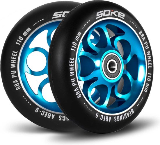 Stuntstep wielen - 110 mm - 88A - blauw | bol