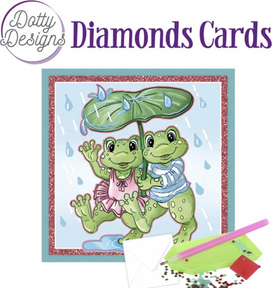 Dotty Designs Diamond Cards - Frogs with Umbrella DDDC1095 | bol.com