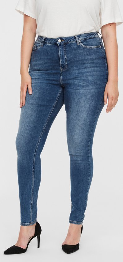 VERO MODA VMLORA HW SS MB WASH JEANS- K CURVE NOOS Dames Jeans - Maat 46 | bol