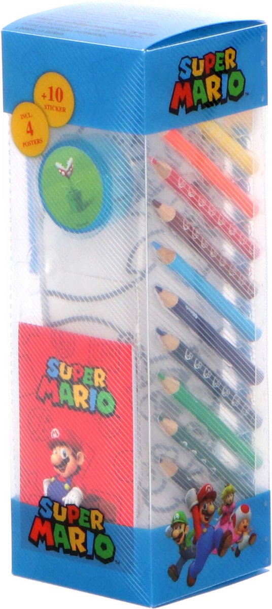 Super Mario Stationery Set Tower 35pcs. | bol.com