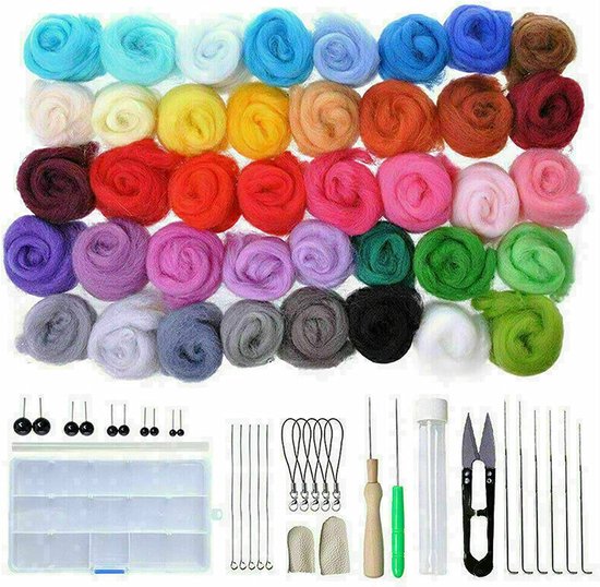 Vilt wol 40 kleuren naaldvilt set | bol