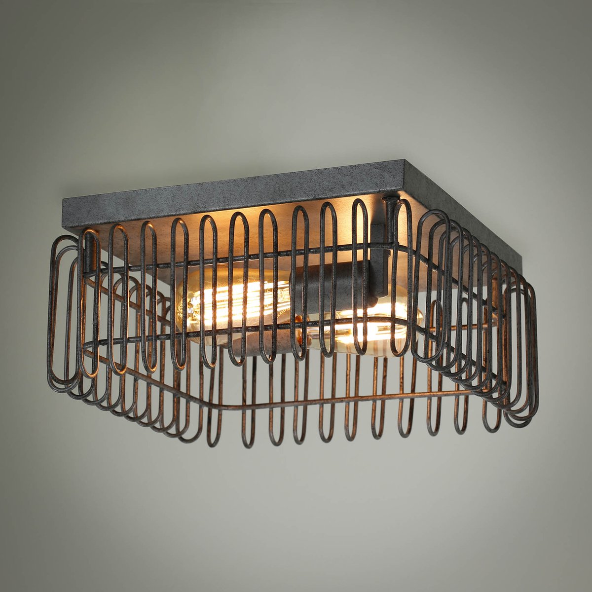 Crea - Plafondlamp trax - oud zilver - Industrieel plafondlampen ...